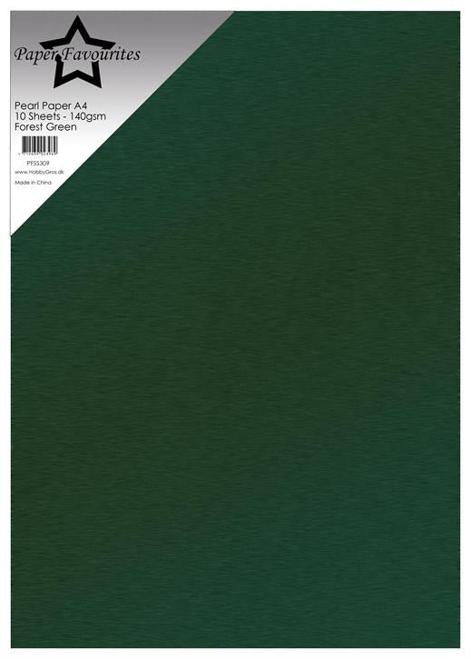 Paper Favourites - Pearl Paper - 140gr. - A4 - Forest Green - Kort ...