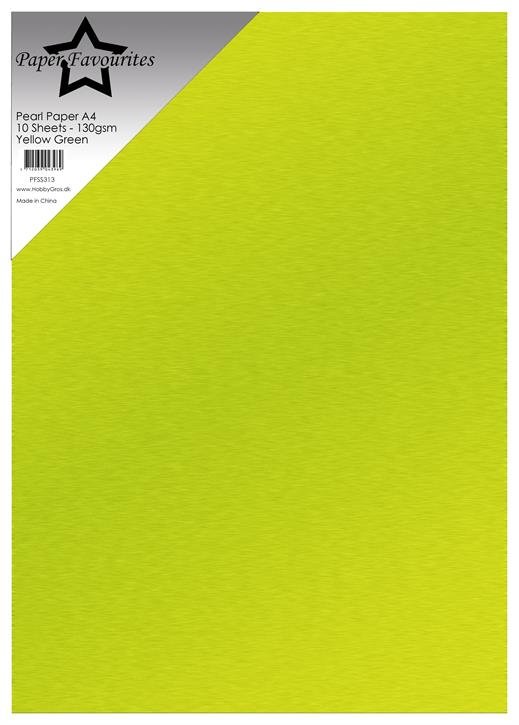 Paper Favourites - Pearl Paper - 130gr. - A4 - Yellow Green - Kort ...