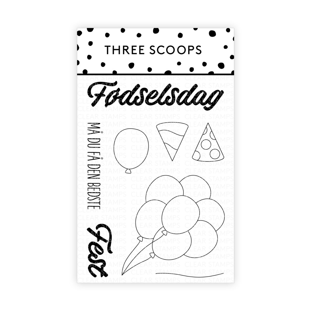 Three Scoops - Stempel - Fødselsdag & fest - Kort & Scrap - Gavlhuset
