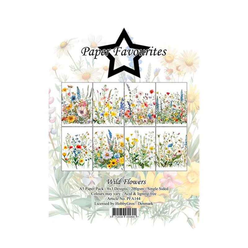 Paper Favourites - Blok A5 - Wild Flowers / Vilde blomster - Kort ...