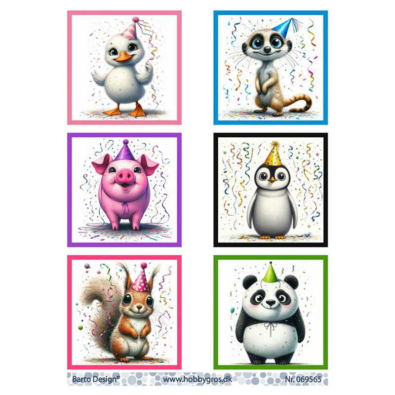 Barto Design - 3D ark - Festlige dyr - Kort & Scrap - Gavlhuset