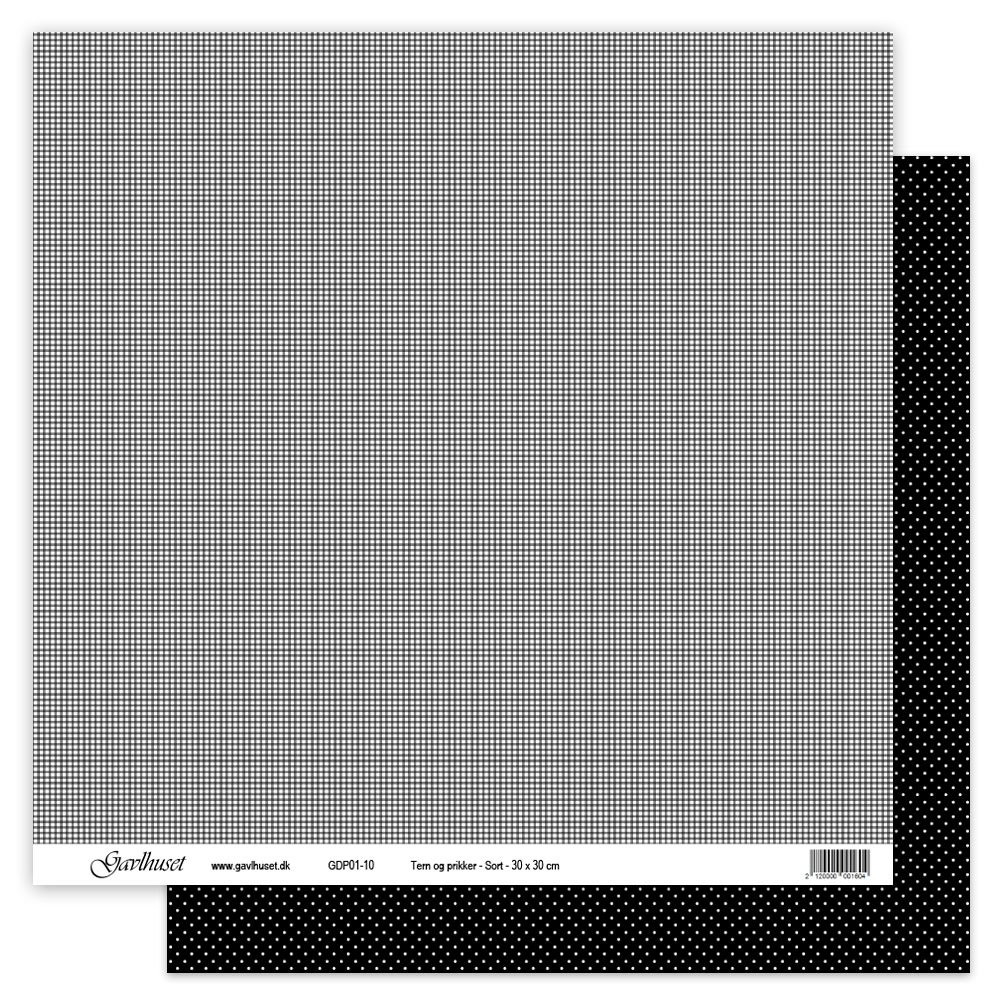 Gavlhusets Design - Papir - Tern og prikker - Sort - Kort & Scrap - Gavlhuset
