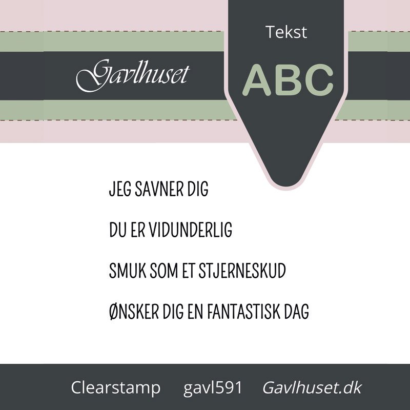 Gavlhusets Design - Stempel - Jeg savner dig - Kort & Scrap - Gavlhuset