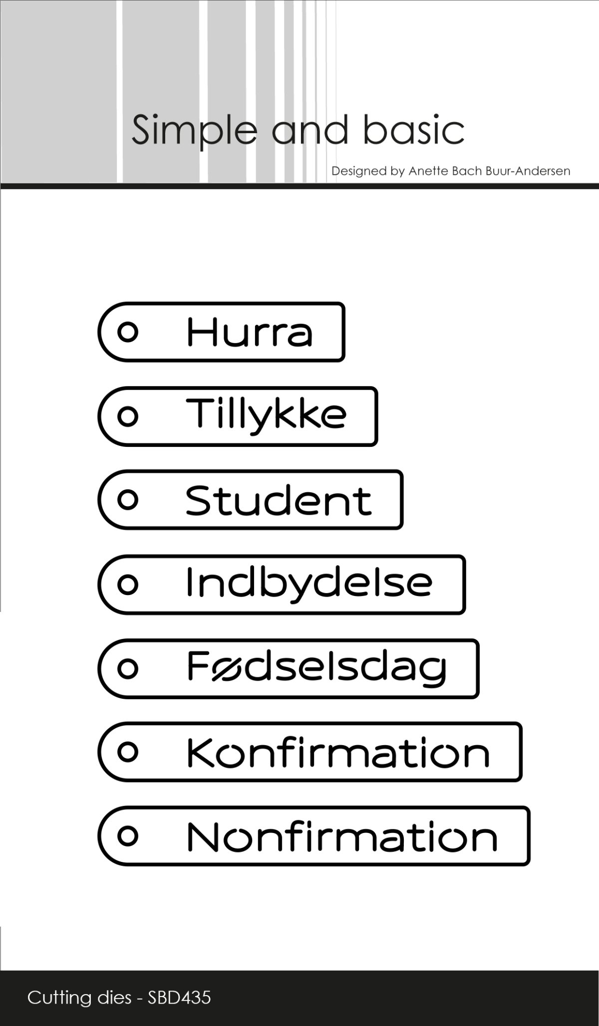 Simple and Basic - Die - Tags Tillykke - Kort & Scrap - Gavlhuset